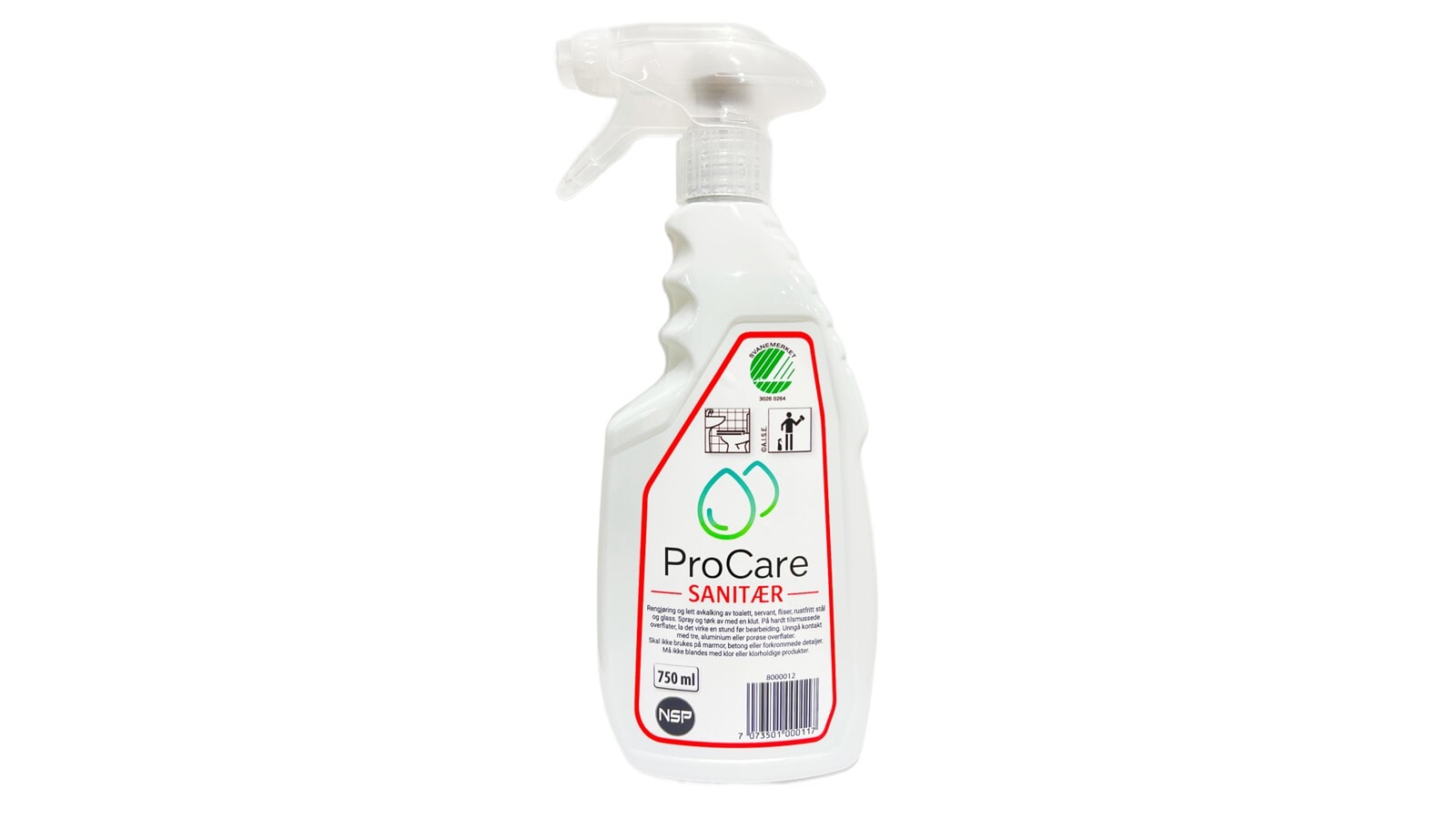 ProCare Sanitær Spray 750 ml Svanemerket - Nordic Supply Partner AS
