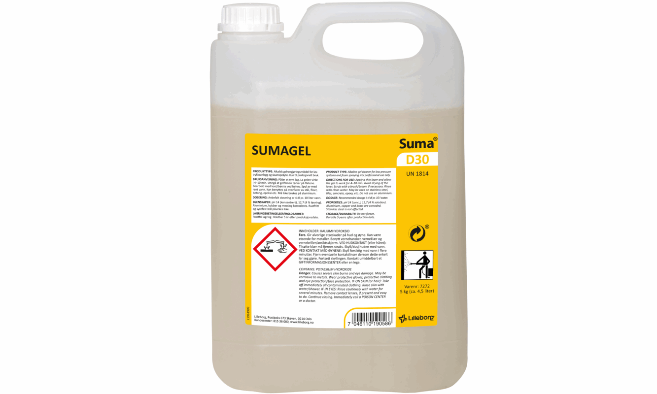 Suma Gel D30 Dagligrent alkalisk 5 liter - Nordic Supply Partner AS